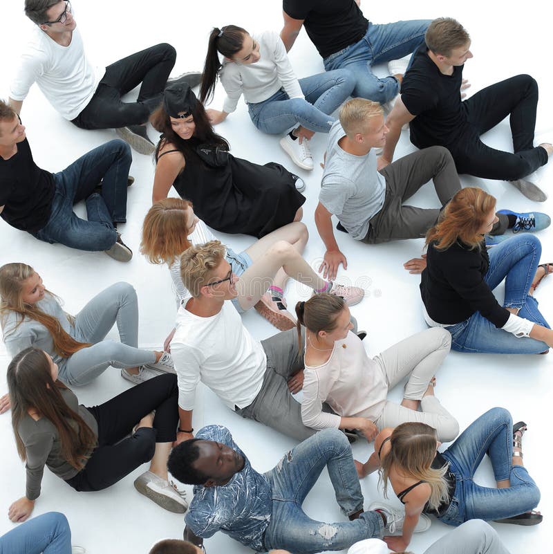 Close Up. Different Young People Standing Together Stock Image - Image ...