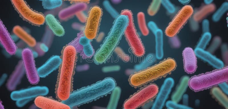 Close-up of Differently Colored Prokaryotes for Example Escherichia ...