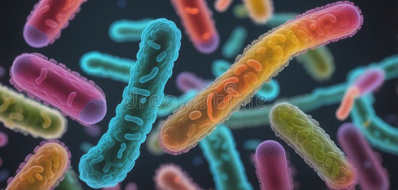 Close-up of Differently Colored Prokaryotes for Example Escherichia ...