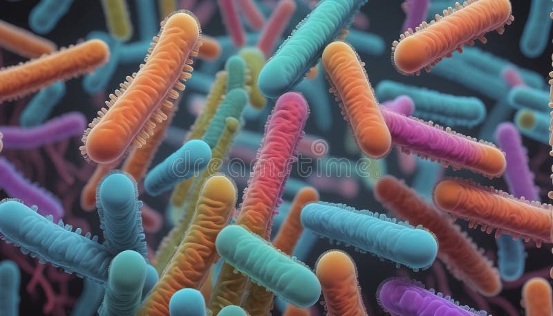 Close-up of Differently Colored Prokaryotes for Example Escherichia ...