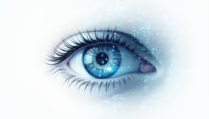 Close-up of Digital Blue Eye Stock Image - Image of generated, graphic ...