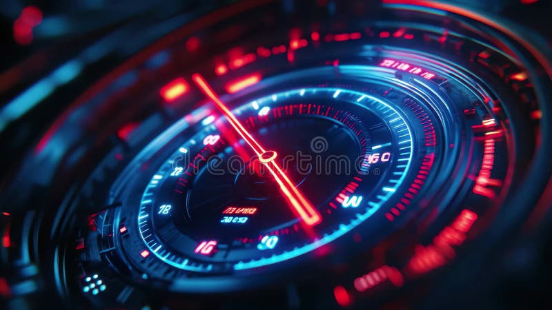 Close Up of a Digital Clock with Red Numbers and a Red Line. the Clock ...