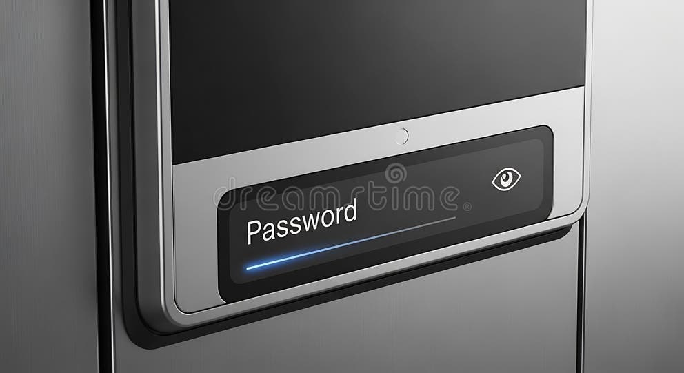 Close-up of a Digital Device Screen Featuring a Password Entry ...