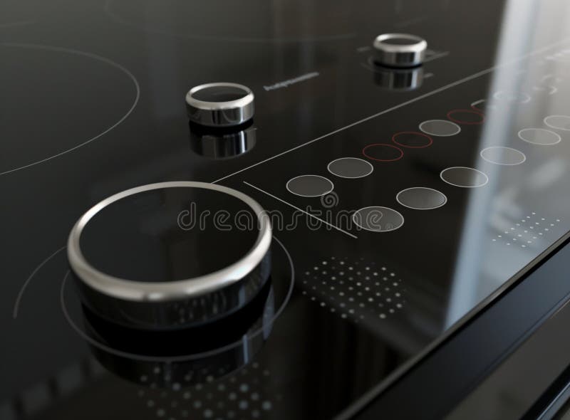 Close Up of Digital Display on a Modern Electric Oven with Silver ...