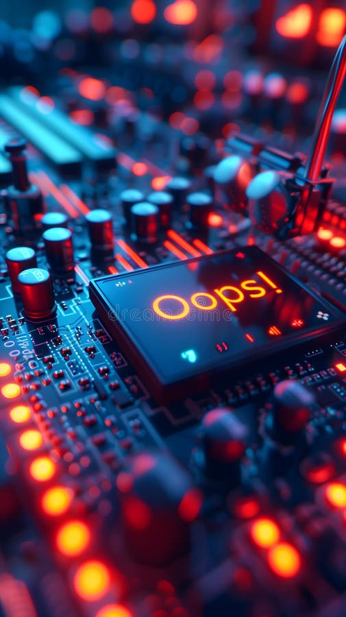 Close-up of Digital Error Code Displayed on a Futuristic Screen ...