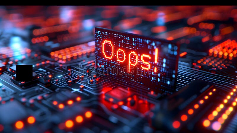 Close-up of Digital Error Code Displayed on a Futuristic Screen ...