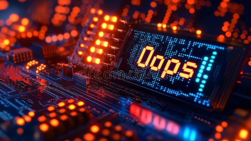 Close-up of Digital Error Code Displayed on a Futuristic Screen ...