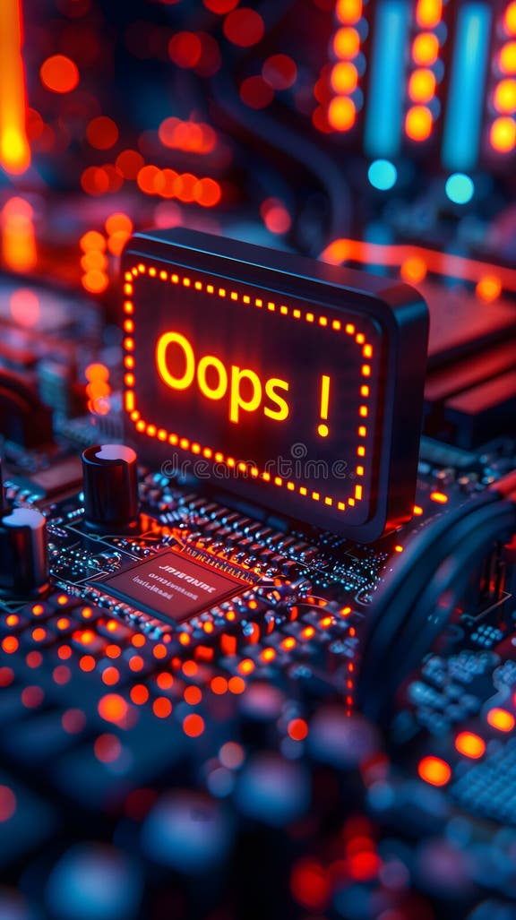 Close-up of Digital Error Code Displayed on a Futuristic Screen ...