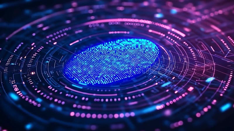 Close-Up of a Digital Fingerprint Identification System. Biometrics ...