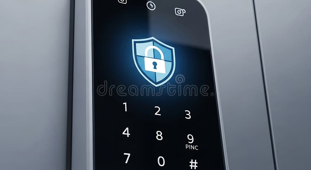 Close-up of a Digital Keypad on a Security Device or Smart Lock ...