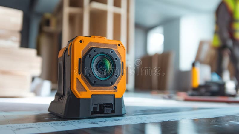 Close-up of a Digital Laser Measuring Device in Use at a Construction ...