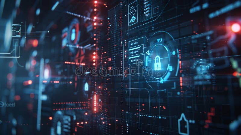 Close-up Digital Lock Screen, AI Generated Stock Illustration ...