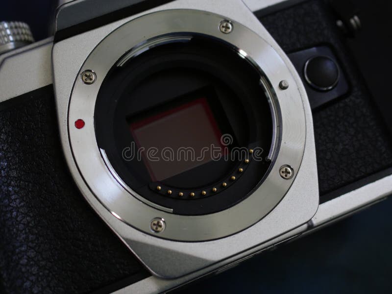 Close-up of a Digital Mirrorless Camera Mount. Camera Sensor Close Up ...