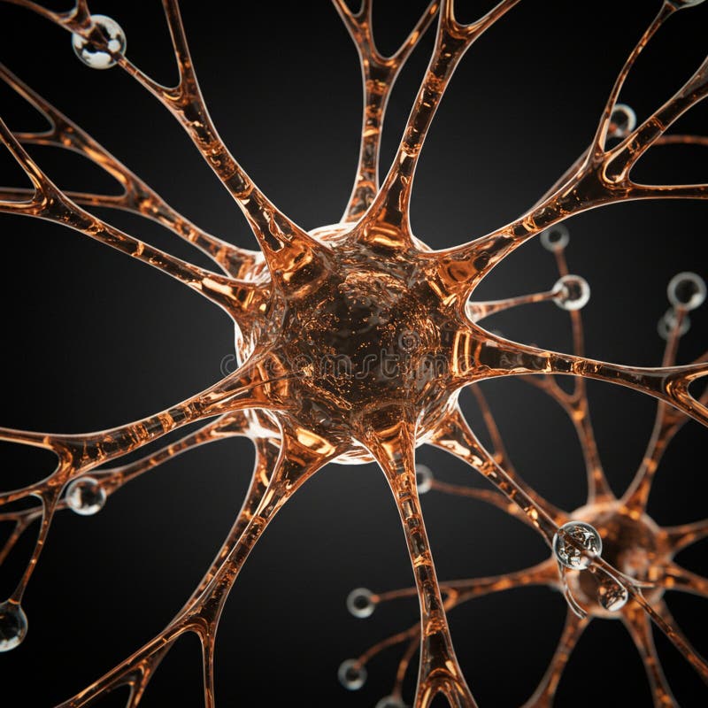 A Close-up Digital Representation of Neurons, Featuring a Network of ...