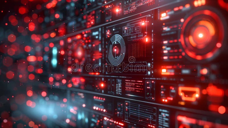 A Close Up of a Digital Screen with Lights and Sound Effects, AI Stock ...