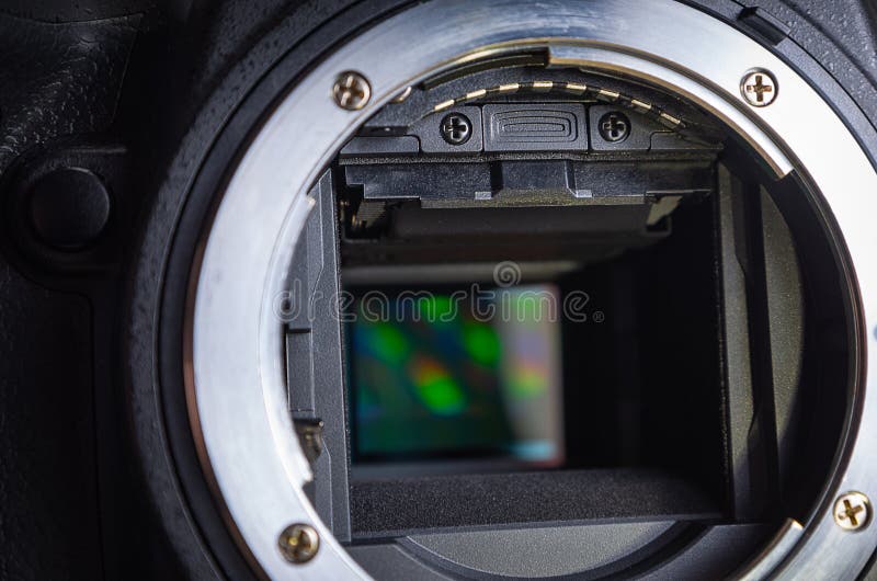 Close-up Digital SLR Camera Sensor Stock Photo - Image of electronic ...