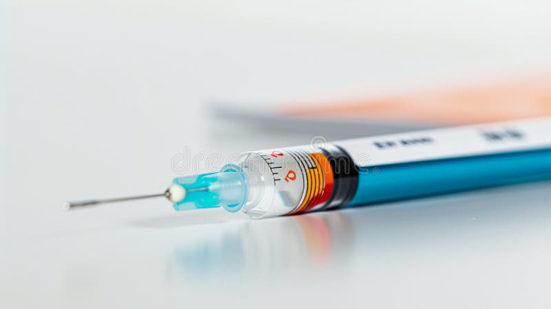 Close-up of Digital Syringe on White Background Stock Illustration ...