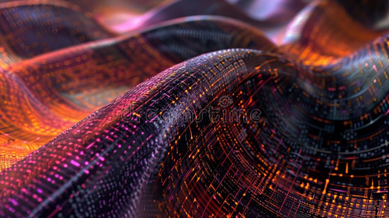 Close Up of a Digital Texture Pattern with Computer Code in a Modern ...