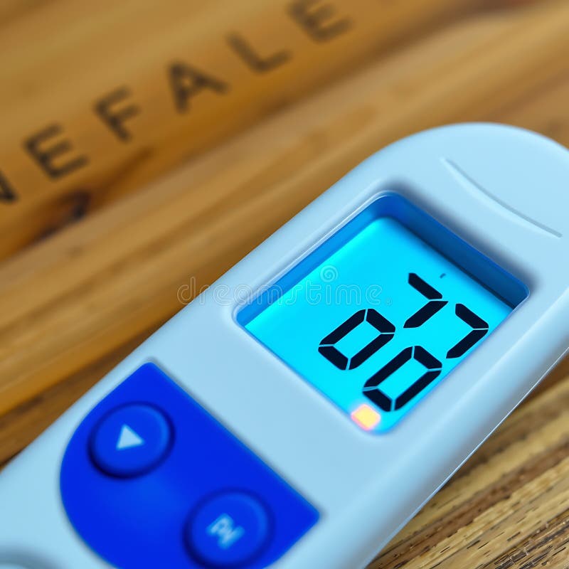 Close Up of a Digital Thermometer Displaying a High Fever Temperature ...