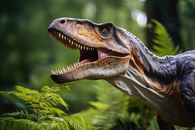 A Close Up of a Dinosaur Head Stock Illustration - Illustration of head ...