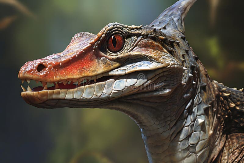 Close Up of a Dinosaur Head with Sharp Teeth and Sharp Teeth Stock ...