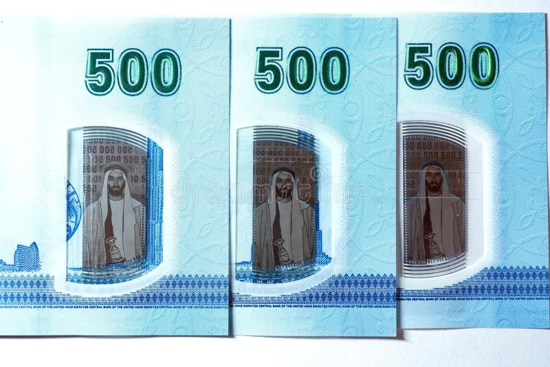 Close Up New Dirhams Currency, AED, Bank Note and Coins, United Arab ...