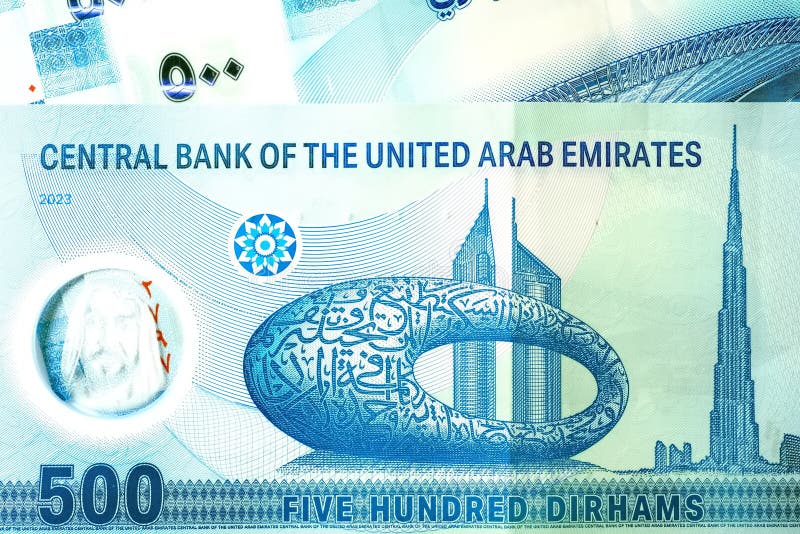 Close Up New Dirhams Currency, AED, Bank Note and Coins, United Arab ...