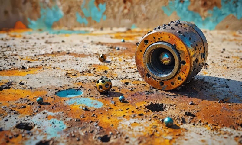 Close Up Dirty Floor with Broken Camera Lens Stock Illustration ...