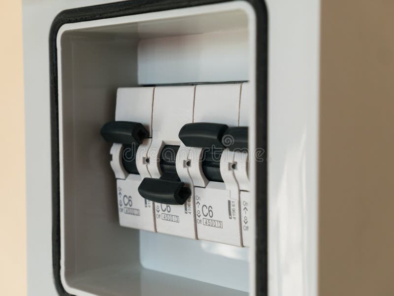 Close-up of a Disabled Electrical Circuit Breaker Stock Photo - Image ...