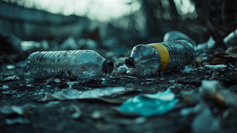 Close-Up of Discarded Plastic Bottles and Cans Amidst Littered ...