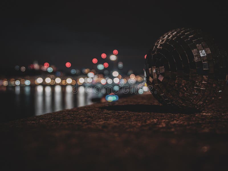 Close Up of a Disco Ball during the Night Stock Photo - Image of ...