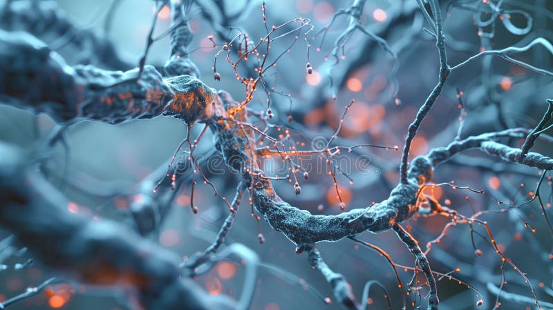 Intricate Dance of Synaptic Connections in the Human Brain Stock Photo ...