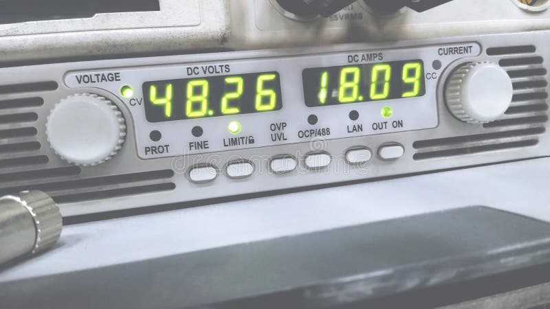 Close Up the Display of Programmable DC Power Supply Stock Photo ...