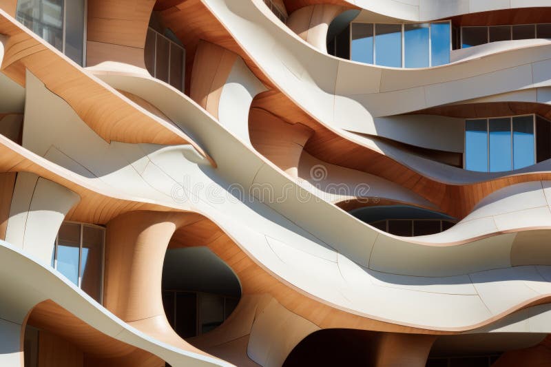A Close Up of Distorted Architectural Details, Transforming Building ...