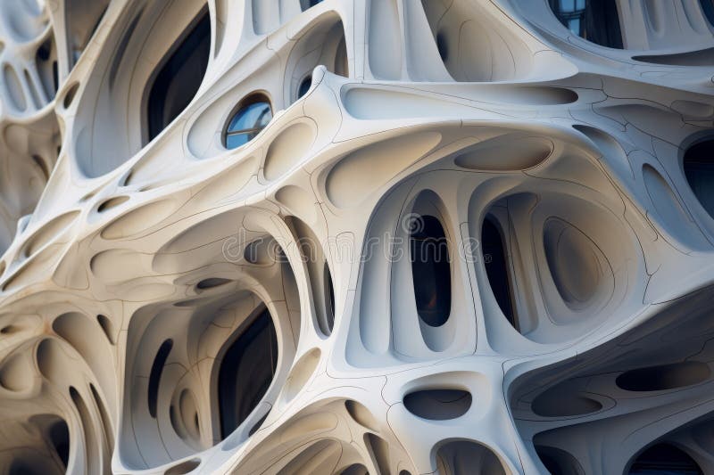 A Close Up of Distorted Architectural Details, Transforming Building ...