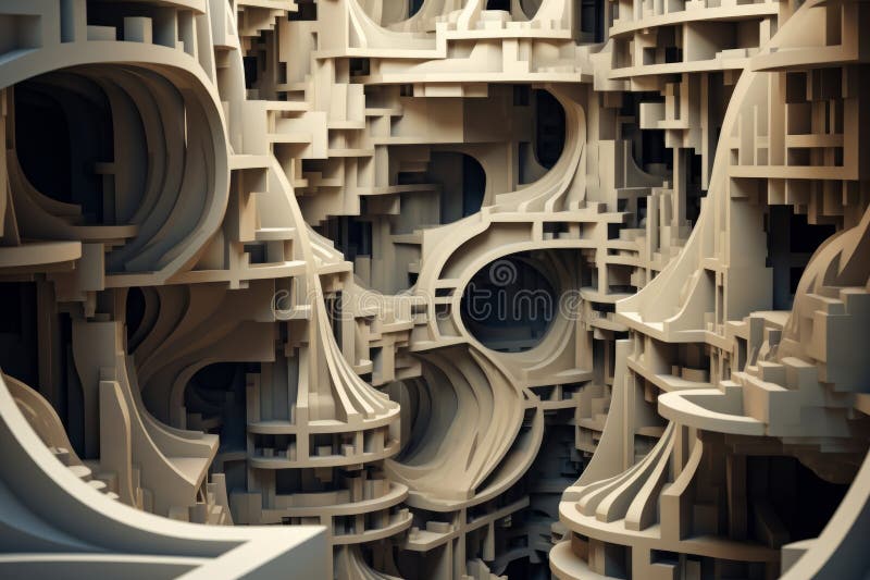 A Close Up of Distorted Architectural Elements, Creating a Surreal ...
