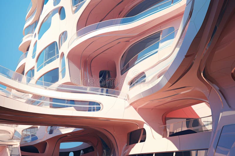 A Close Up of Distorted Architecture, Giving a Futuristic and Surreal ...
