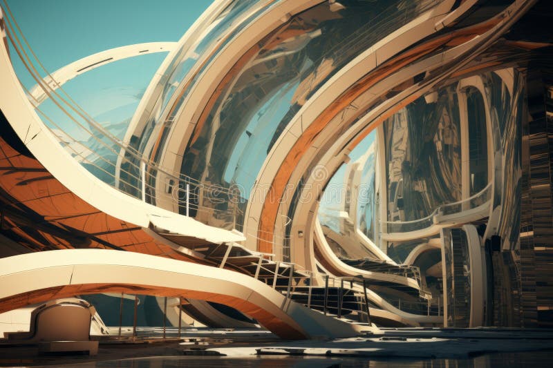 A Close Up of Distorted Architecture, Giving a Futuristic and Surreal ...