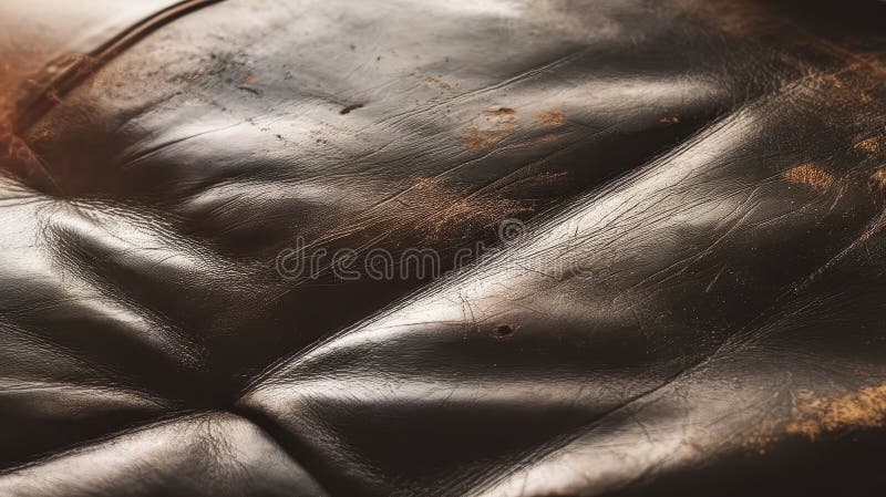 Close-up of Distressed Black Leather with Scratches and Texture Details ...