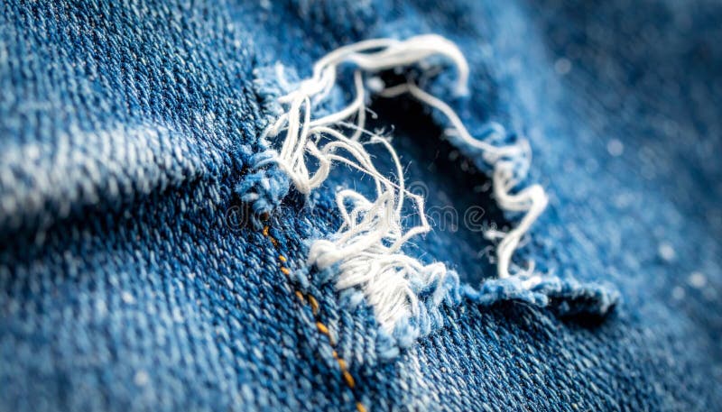 Close Up of Distressed Blue Denim Jeans Texture Stock Illustration ...