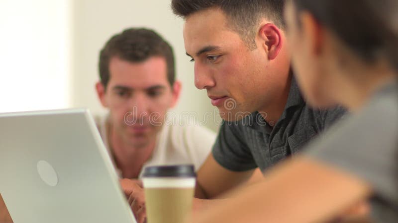 Close Up of Diverse Group of Office Workers at Laptop Stock Footage ...
