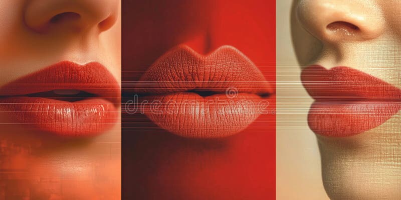 Close-up of Diverse Lips Showcasing Different Textures and Shades of ...