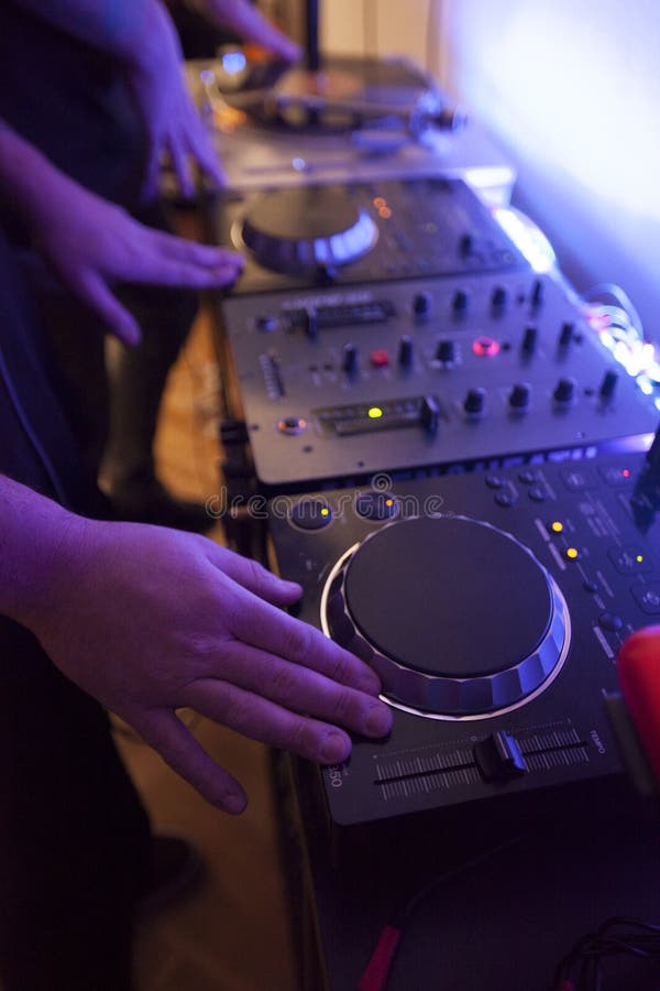 Close Up of a Music Technician Mixing Tracks on His Studio Stock Image ...