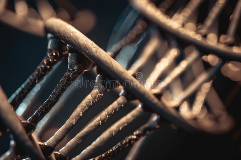 Close-up of Dna Double Helix, with Each Strand Showing Unique Patterns ...