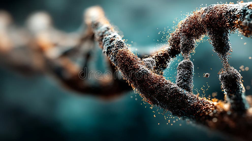 Close-up of a DNA Double Helix Model, with a Focus on the Intricate ...