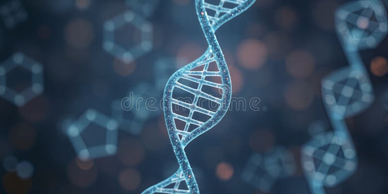 Closeup of a DNA Double Helix Structure Stock Illustration ...