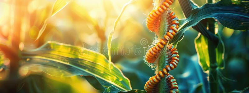 Close-up of DNA Helix of Corn. Selective Focus Stock Illustration ...