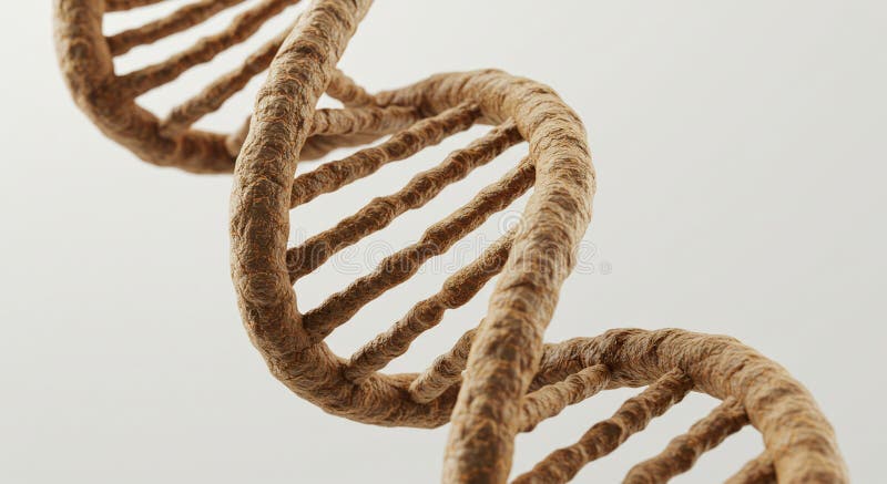 A Close-up of a DNA Helix Model Made of Twisted Rope, Showcasing the ...