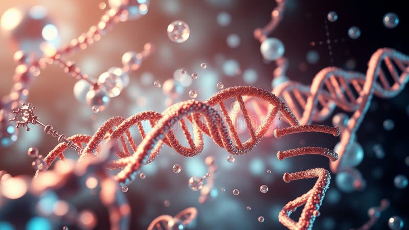 A Closeup of a DNA Helix Representing the Building Blocks of Life Stock ...