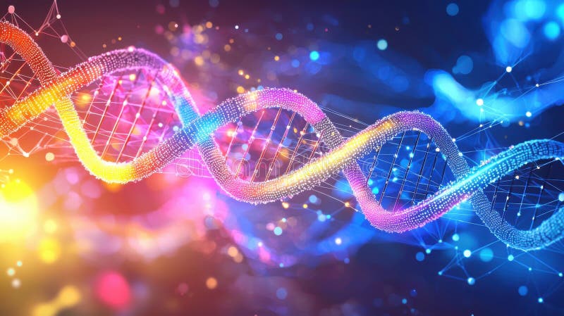 Close-up of Dna Helix Structure with Molecular Details in Scientific ...